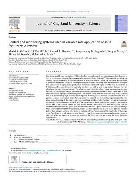 Pdf Control And Monitoring Systems Used In Variable Rate Application