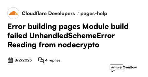 Error Building Pages Module Build Failed Unhandledschemeerror Reading From Nodecrypto