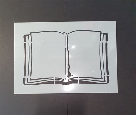 Open Book Stencil Etsy