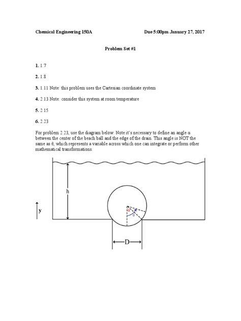 Chemical Engineering 150a Due 500pm January 27 2017 Pdf