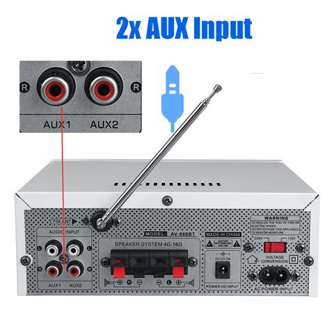 Sunbuck AV-660BT 2000W Bluetooth 5.0 Audio Power Amplifier EQ Stereo A