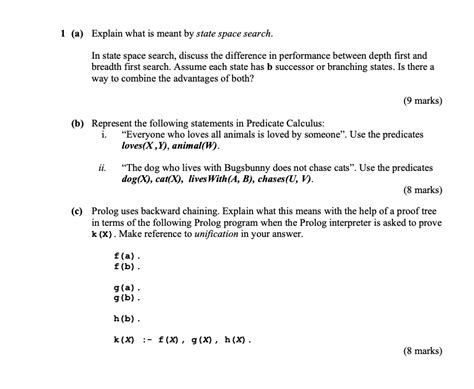 solved 1 a ﻿explain what is meant by state space search