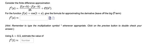 Solved Consider The Finite Difference Chegg