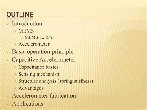 Mems Accelerometer Designing And Fabrication Pptx