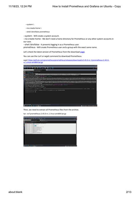 Solution Installation Steps For Prometheus And Grafana On Ubuntu