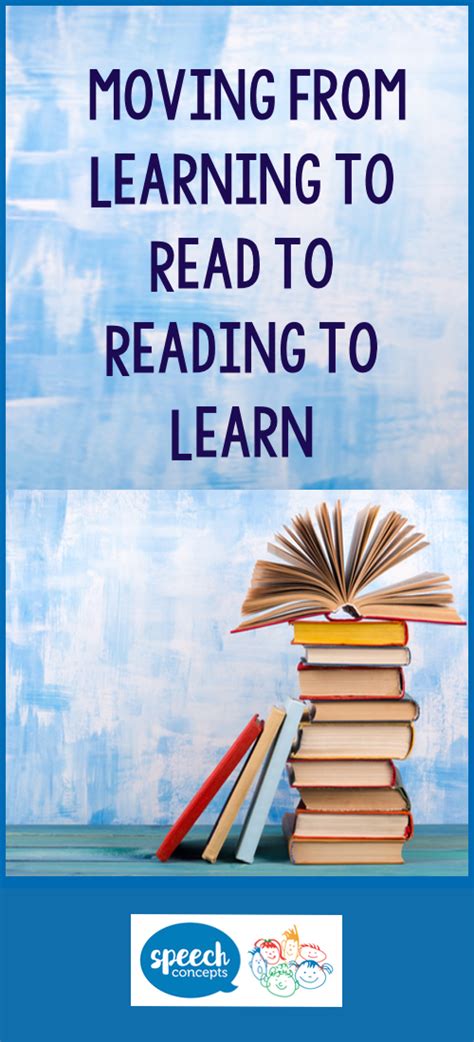 moving from learning to read to reading to learn speech concepts