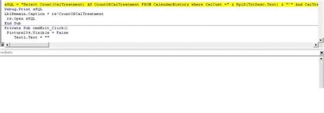 Resolved How To Display Total Treatment Of Customer In A Text Box Vbforums