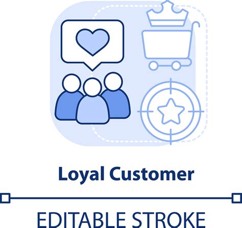 Loyal Customers Light Blue Concept Icon Positive Experience Type Of Clients Abstract Idea Thin