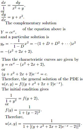 Find The Solution Ux Y Of Ux X2 Yuy 0 U0 Y 11 Y2