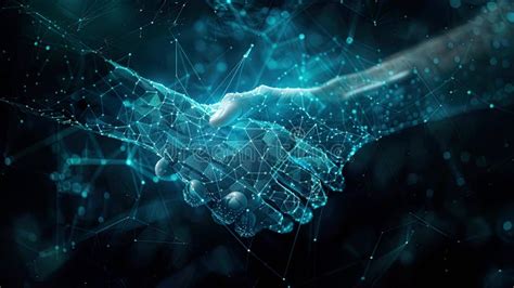 digital handshake and networking concept for business and technology