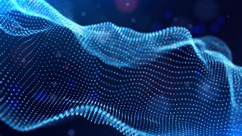 추상기술 배경 디지털 블루 파티클 웨이브 사운드 구조 시각화 플로우 점 풍경 0명에 대한 스톡 벡터 아트 및 기타 이미지 0명 3차원 형태 가리키기 Istock