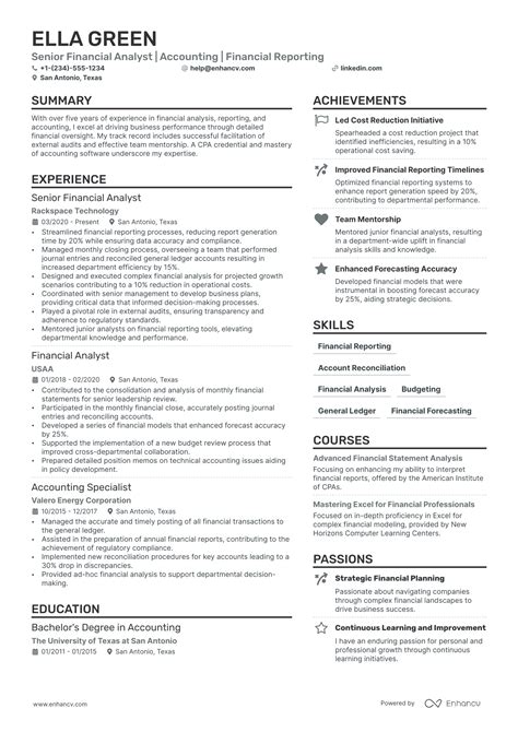 Financial Analyst Resume Template Finance Resume Examples And