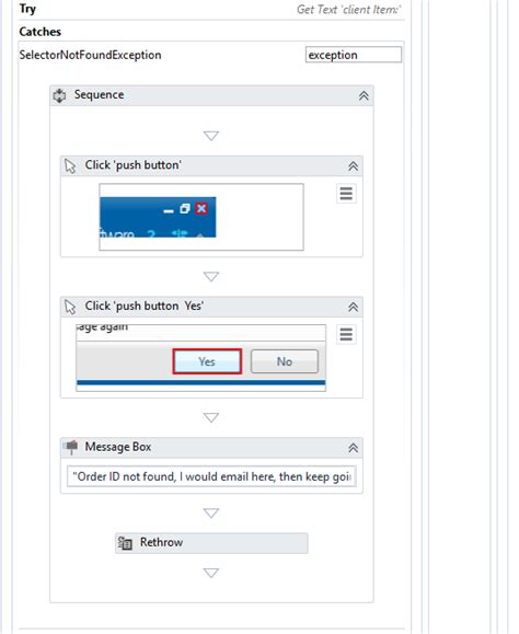 invoking workflow file s inside loops exception handling help
