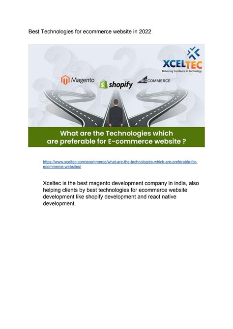 Best Technologies For Ecommerce Website In 2022 By Xceltec Interactive Private Limited Issuu