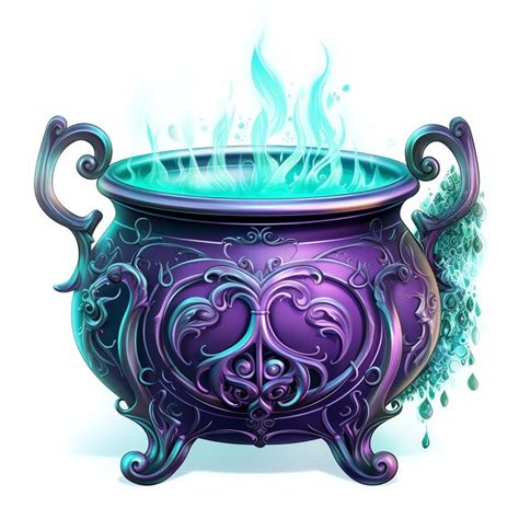 Premium AI Image | beautiful purple Cauldron clipart illustration