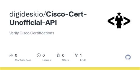 Github Digideskio Cisco Cert Unofficial Api Verify Cisco Certifications