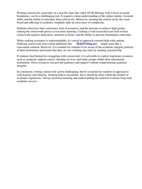 Aqa Gcse Biology Coursework Grade Boundaries Pdf