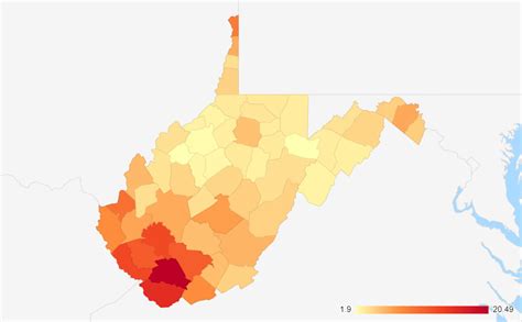Javascript Google Charts GeoChart USA Counties For West Virginia
