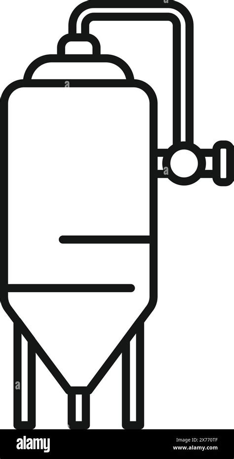 Vector Icon Featuring A Simplistic Outline Of A Fermentation Vessel