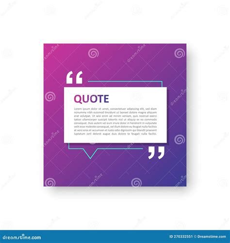 Quote Frame Blank Template Icon In Flat Style Empty Speech Bubble Vector Illustration On