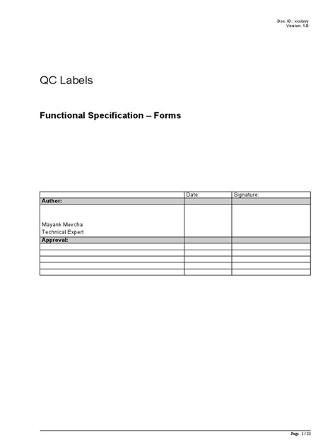 Functional Specification 03 Pdf Arial Specification Technical