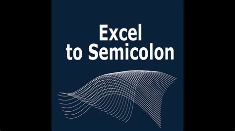 Excel To Semicolon Delimited Text File Youtube