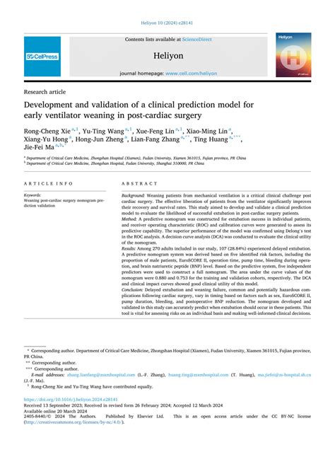 Pdf Development And Validation Of A Clinical Prediction Model For