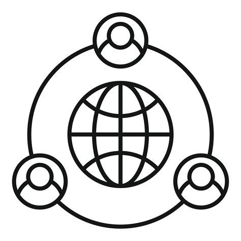 Outsource Global Way Icon Outline Style 14643471 Vector Art At Vecteezy