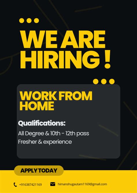 We Are Hiring Work From Home Freshers And Experience