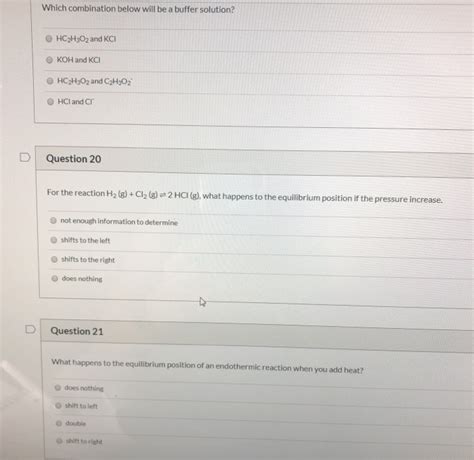 solved which combination below will be a buffer solution