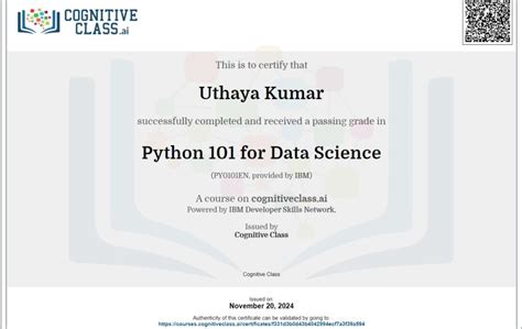 Uthayakumar Jothilingam On Linkedin Completed Python For Data Science