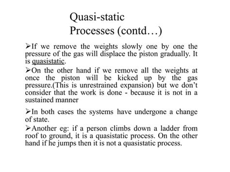 Quasi Static Processes And Equilibrium State PPTX