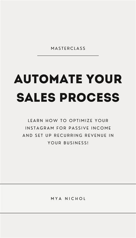Automate Your Sales Process For Passive Income