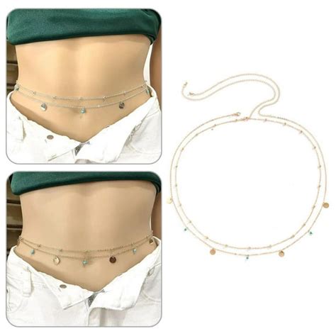 Colorful Elastic Belly Waist Beads Chains Body Chain Set Beach Bikini