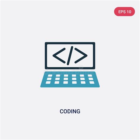 Two Color Coding Vector Icon From Strategy Concept Isolated Blue Coding Vector Sign Symbol Can