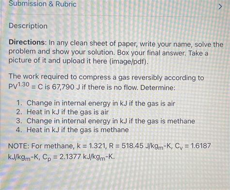 Solved Submission And Rubric Description Directions In Any