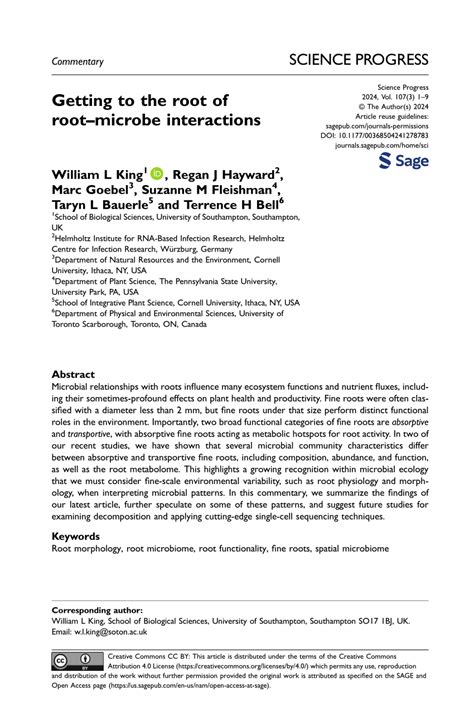 Pdf Getting To The Root Of Root Microbe Interactions