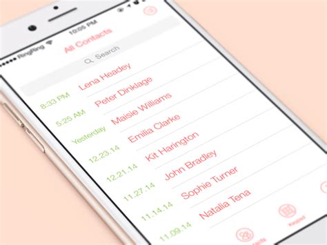Mobile Design Inspiration Contacts Screen Ramotion Com
