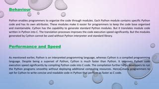 Difference Between Python And Cython PPT