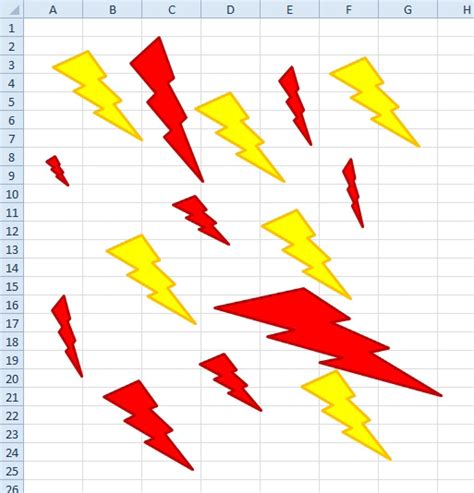 Excel Create Dozens Of Lightning Bolts Excel Articles