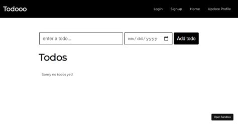 full stack todo app codesandbox