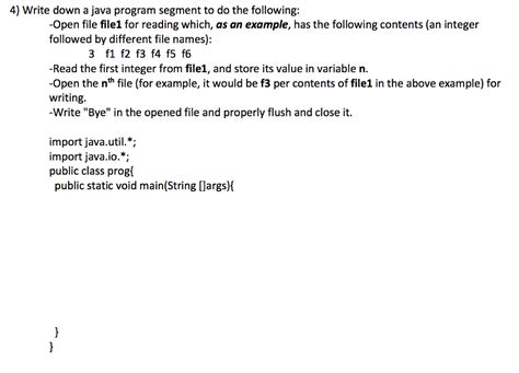 Solved Write Down A Java Program Segment To Do The