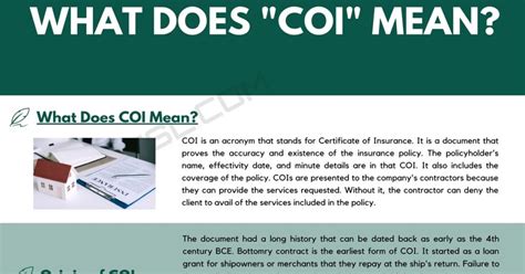 COI Meaning What Does COI Stand For 7ESL