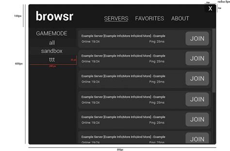 Server Browser Concept Gui On Behance