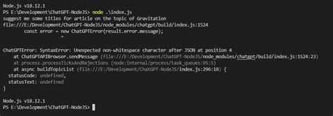 [error] chatgpterror syntaxerror unexpected non whitespace character