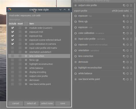 How In Darktable Can I Arrange A Set Of Modules To Be Available When Needed Page 2