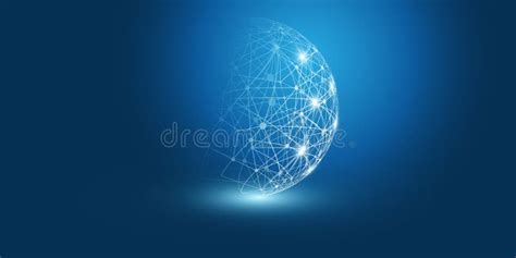 Abstract Blue Futuristic Modern Style Cloud Computing Networks