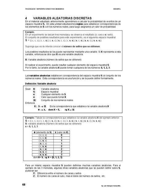 Variable Aleatoria Y Distribucion Binomial Pdf Variable Aleatoria