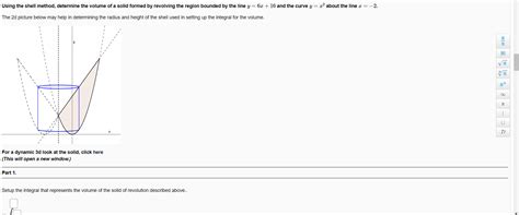 Solved Using The Shell Method Determine The Volume Of