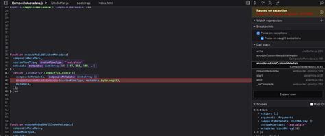 rsocket websocket client issue with composite metadata at browsers